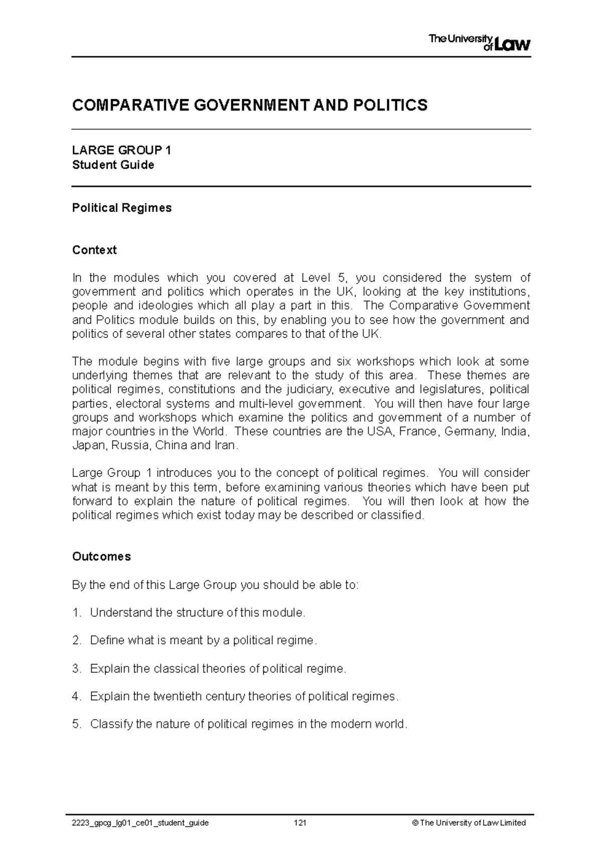 Large group 1 - COMPARATIVE GOVERNMENT AND POLITICS LARGE GROUP 1 ...