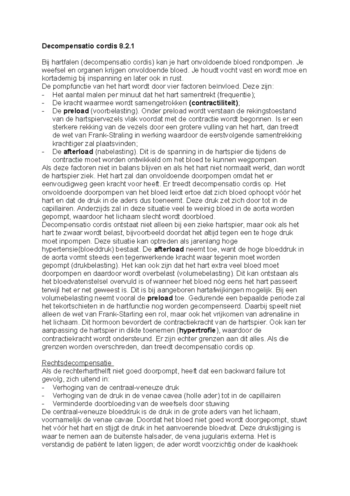 Decompensatio cordis A&F - Bij hartfalen (decompensatio cordis) kan je ...