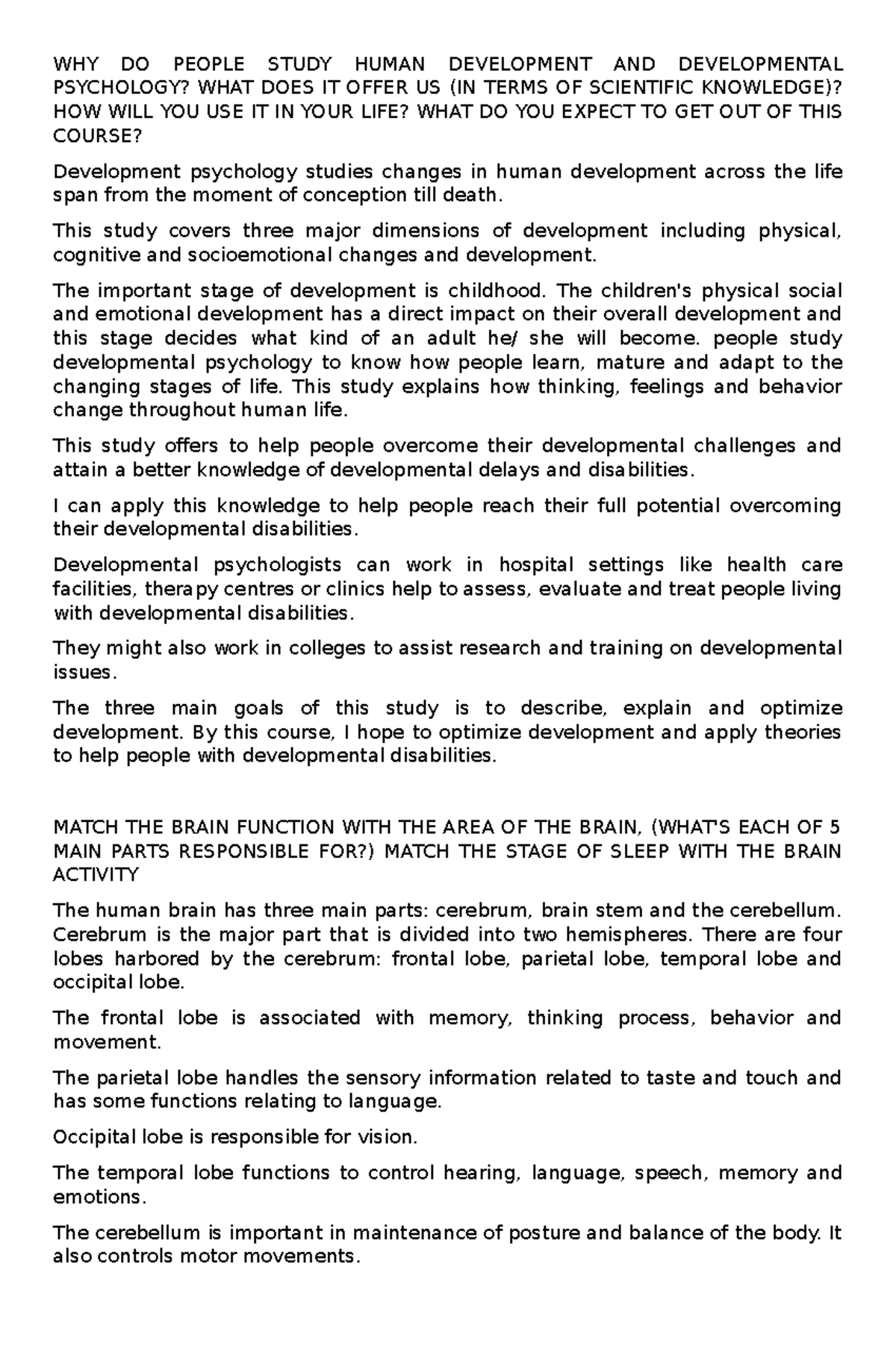 WHY DO People Study Human Development AND Developmental Psychology ...