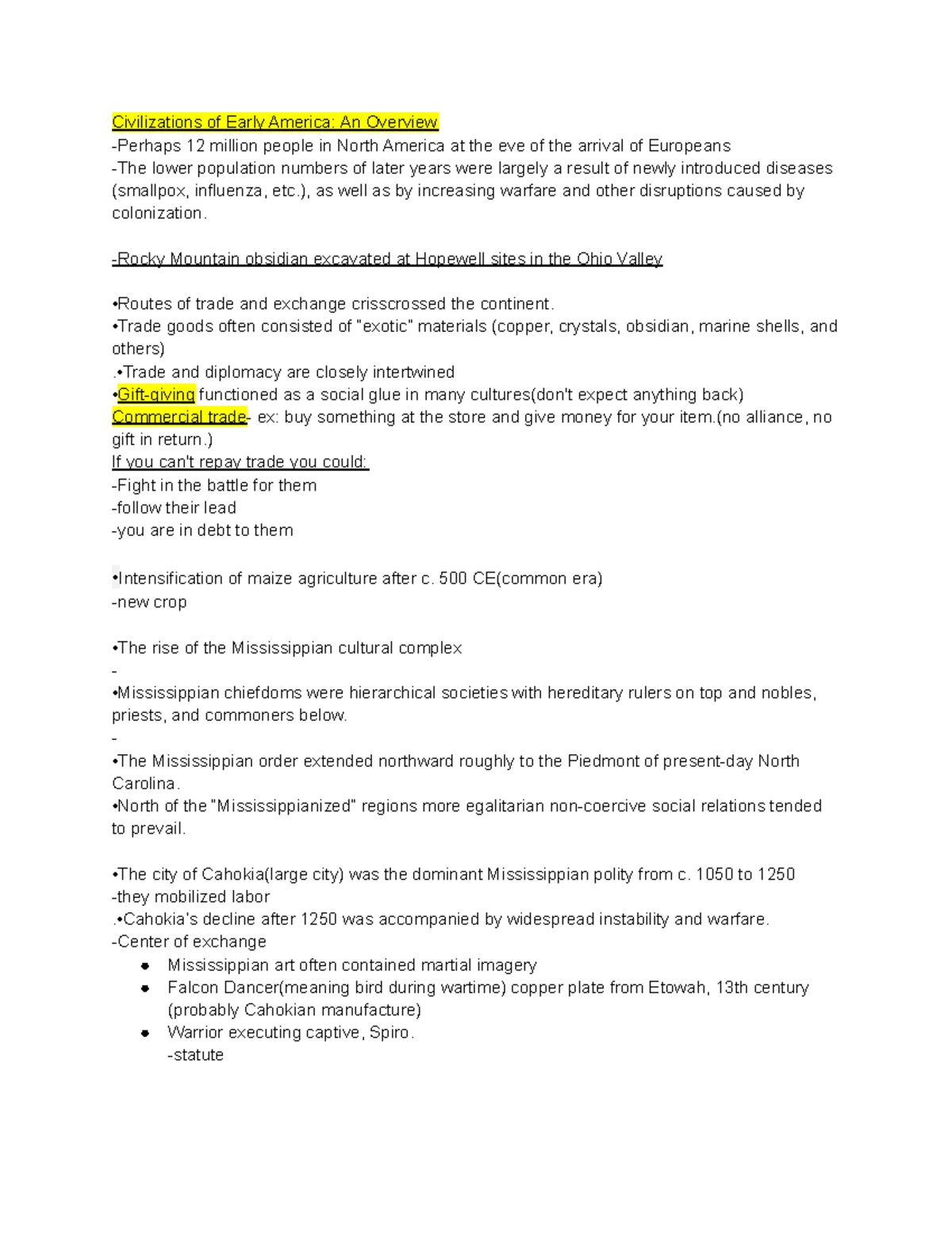 Civilizations of Early America An Overview - Civilizations of Early ...