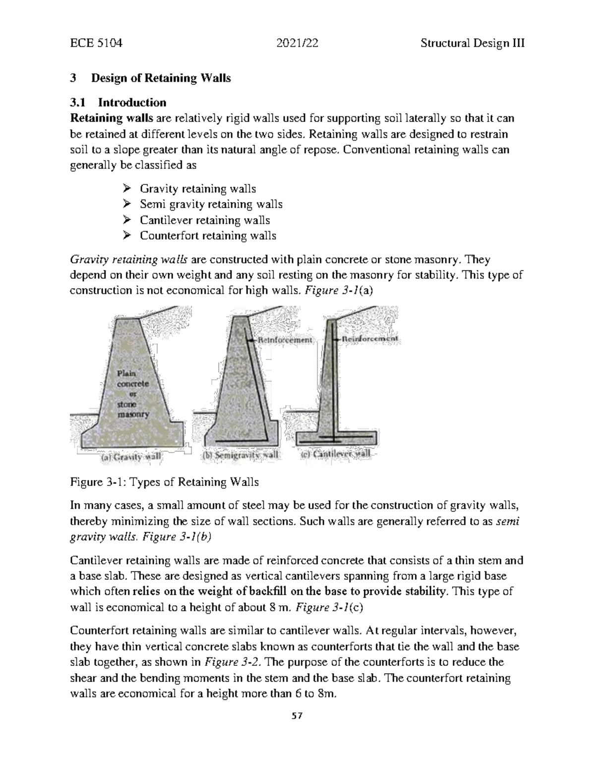Structural Design III - Design of Retaining Walls and Water Retaining ...