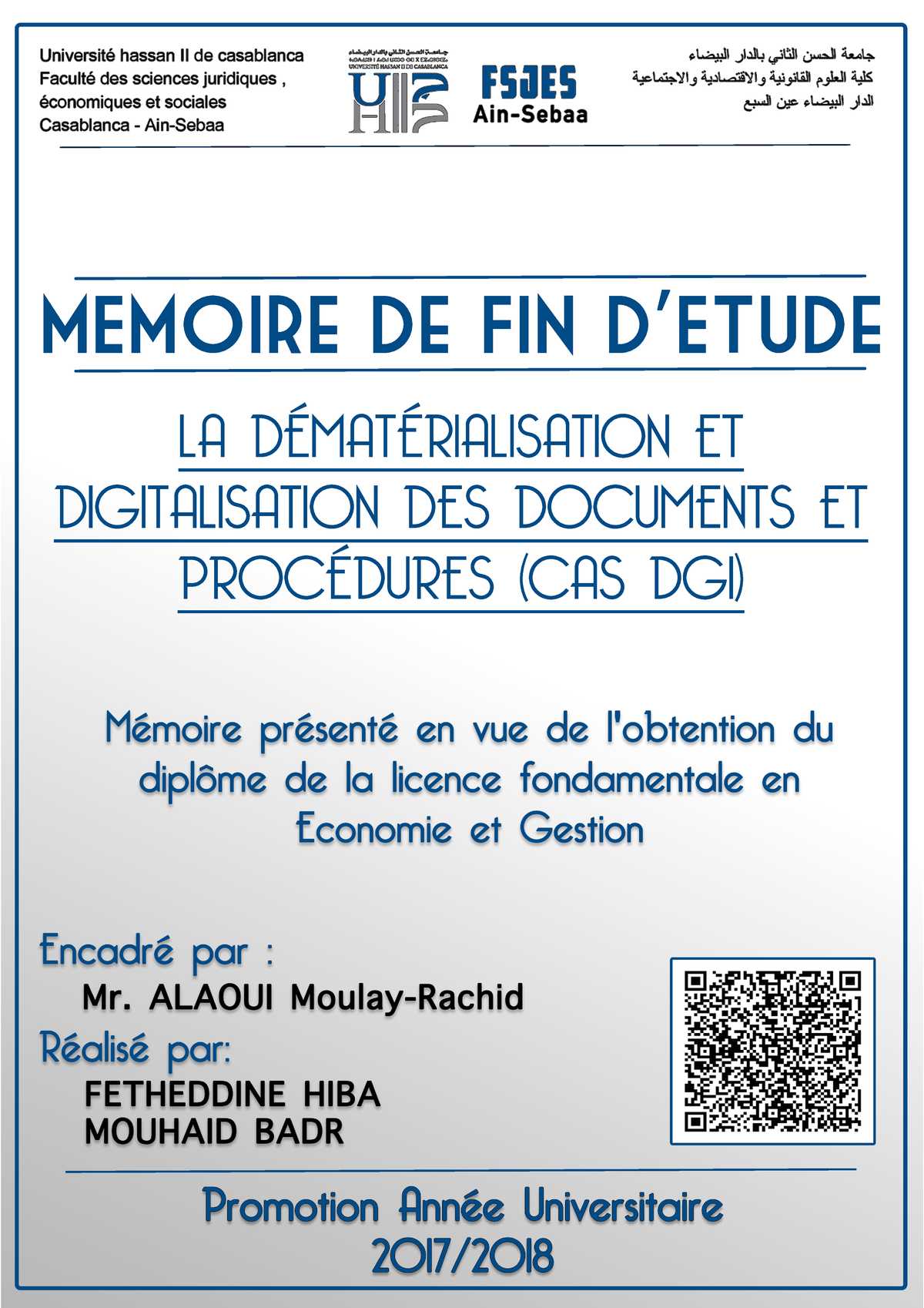 Projet de fin d'etude - mEmoire de FIn d'Etude Introduction Partie 1 ...