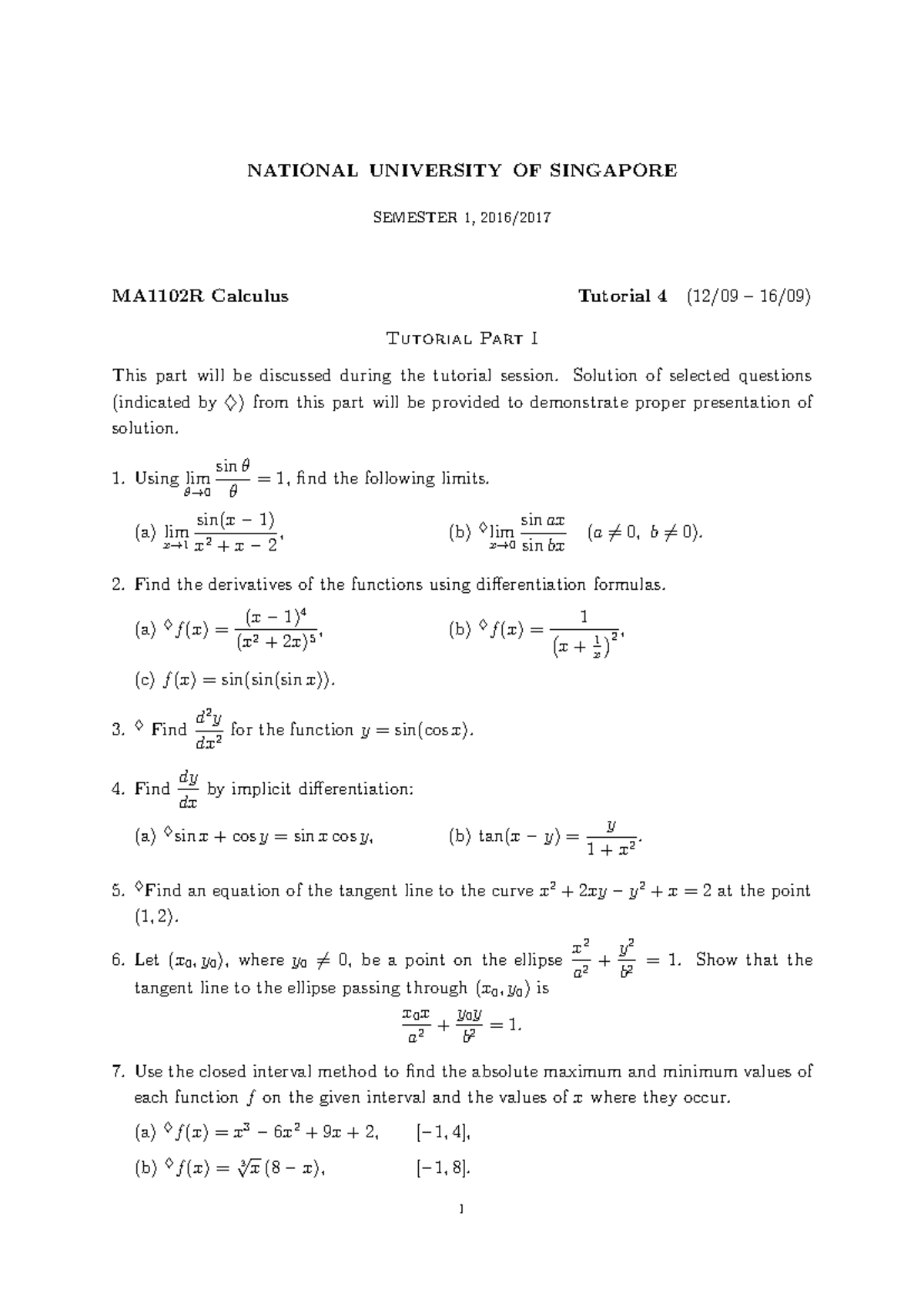 MA1102R-Tutorial 4 - MA1102R-Tutorial 4MA1102R-Tutorial 4MA1102R ...