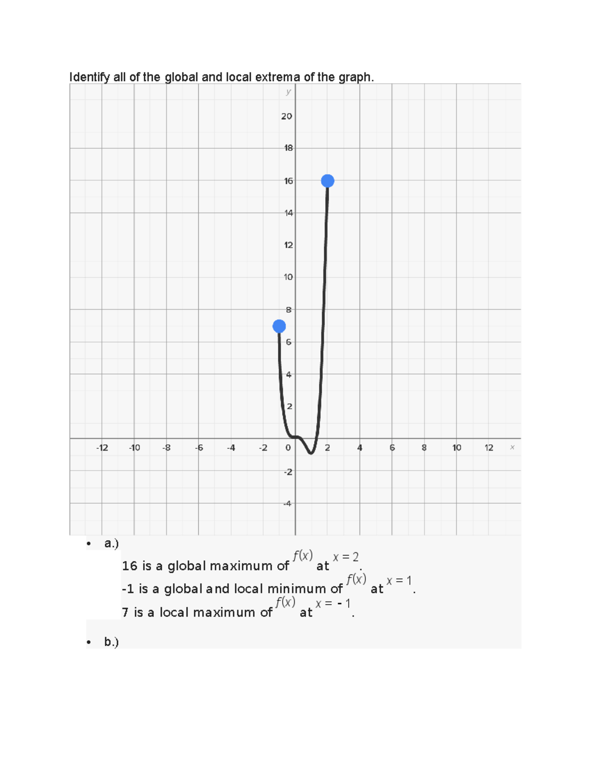 Calculus Unit-4 Challenge 4 1 - Identify all of the global and local ...