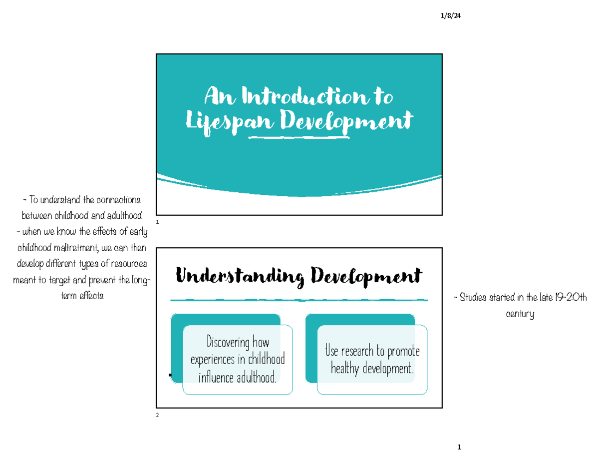 Chapter 1 - Lecture notes - Amber Ingram - An Introduction to Lifespan ...