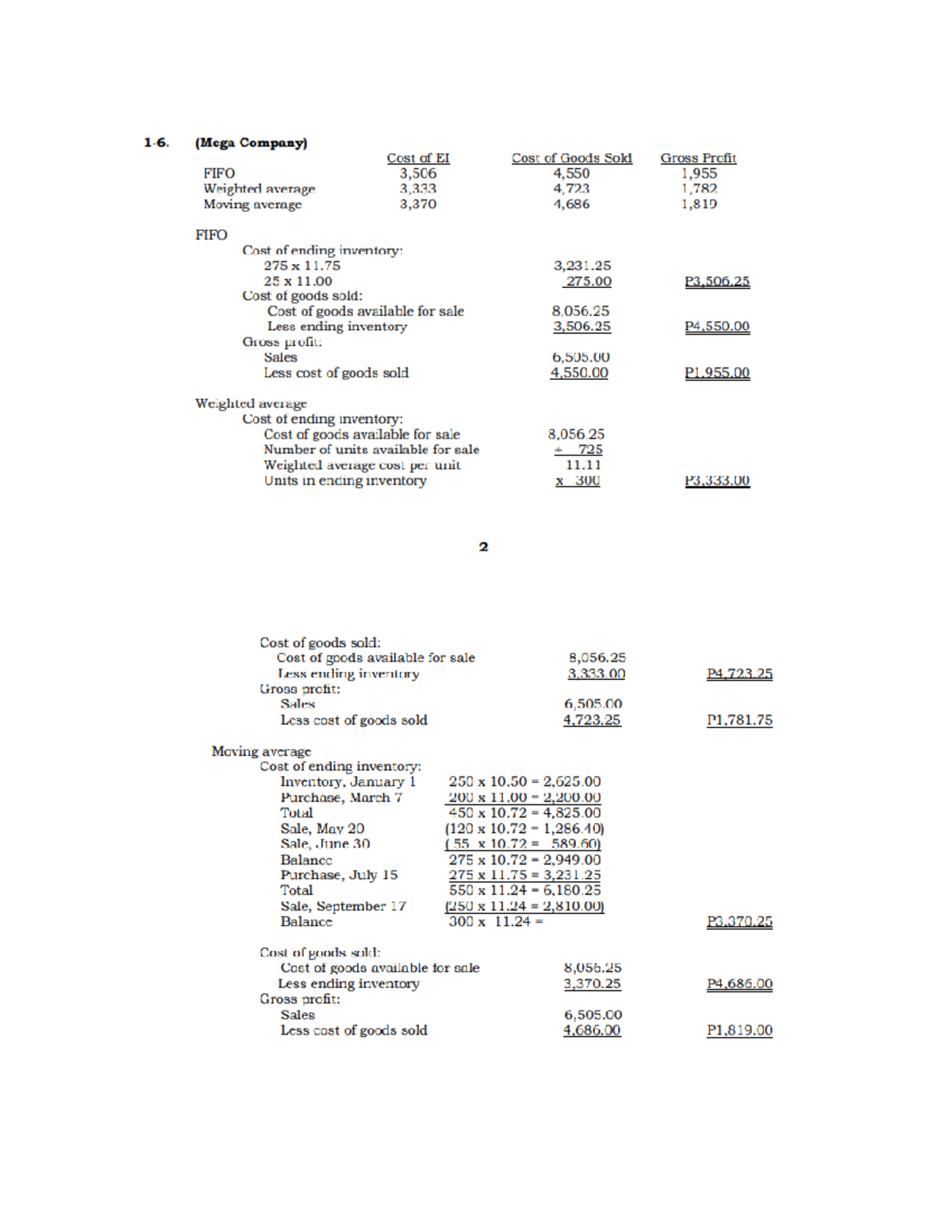 Inventories Remaining-Problems - Advance Financial Accounting and ...