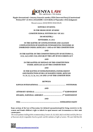 Republic OF Kenya Affidavit OF Marriage - REPUBLIC OF KENYA IN THE ...