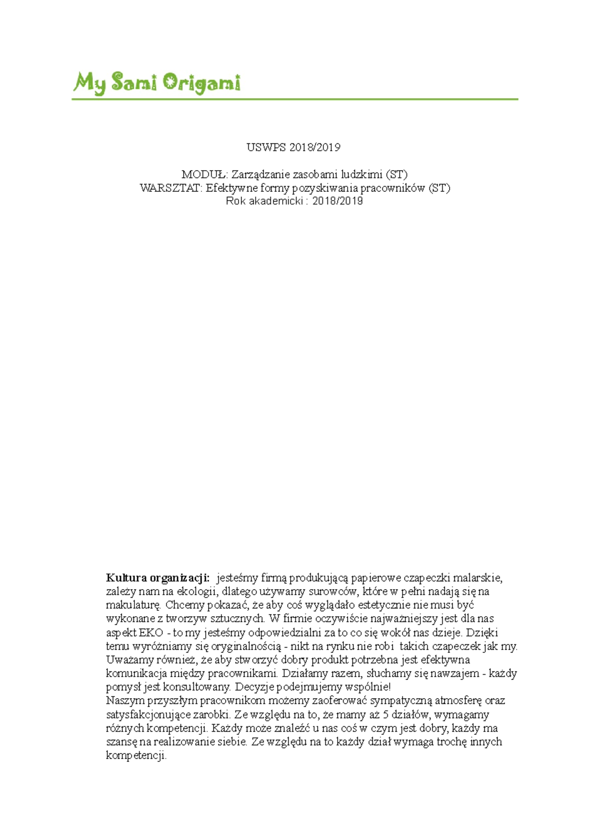 My sami origami - Cała praca grupowa, gotowe przykłady zadań, analiz ...