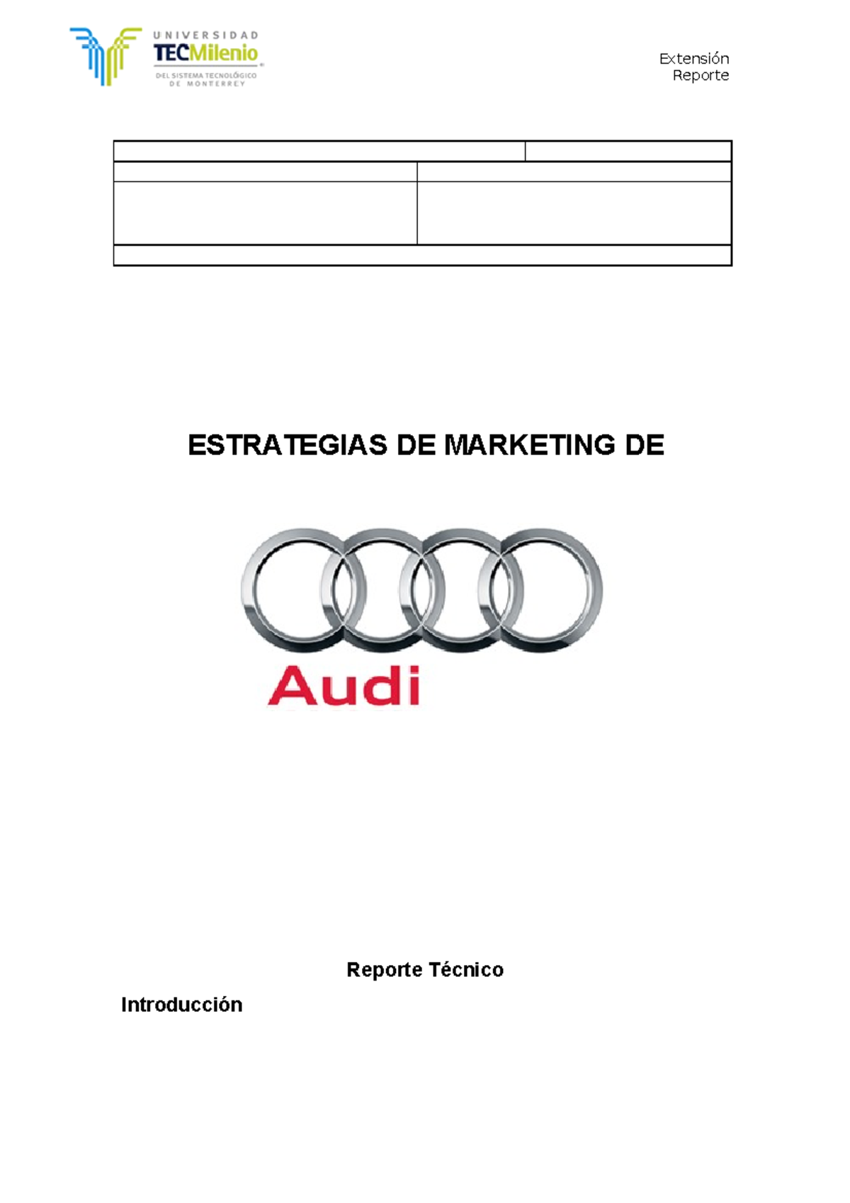 295521748 Proyecto Audi Proceso de Mercadotecnia - Reporte ESTRATEGIAS ...