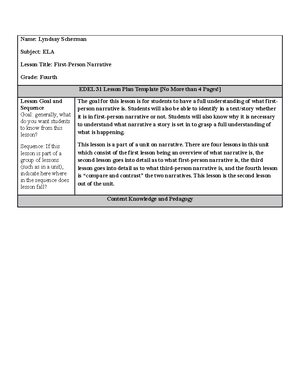 Lesson Plan 3 with arts - Name: Lyndsay Scherman Subject: ELA Lesson ...