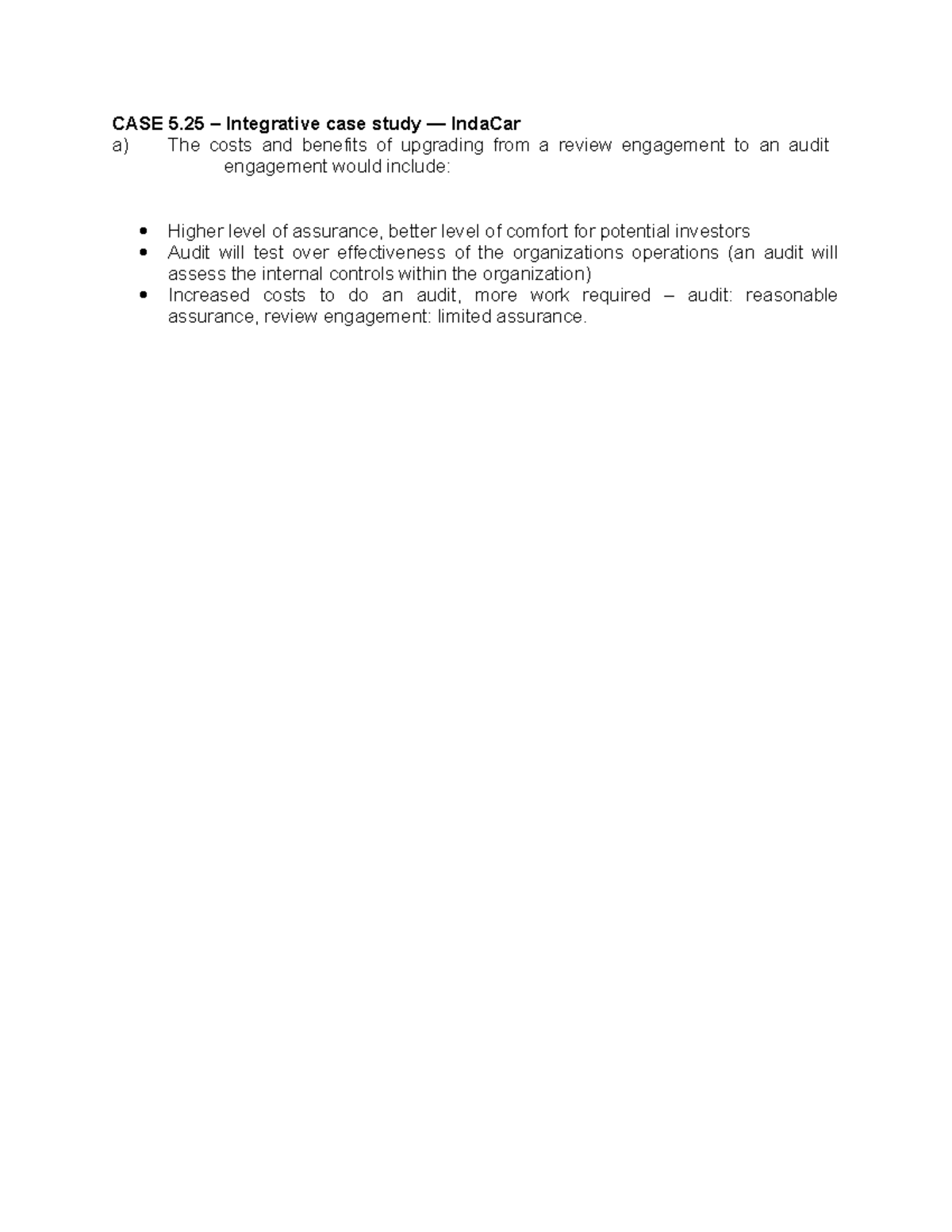 Inda Car Case Chapter 5 class activity worksheet - CASE 5 – Integrative ...