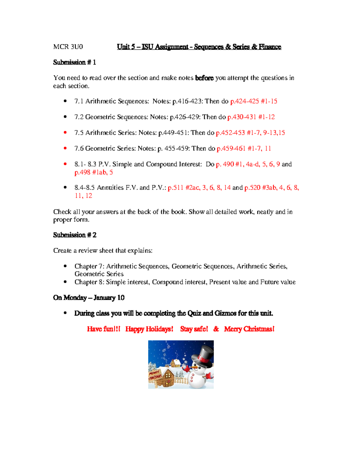 ISU Sequences&Series&Finance 2 - MCR 3U0 Unit 5 – ISU Assignment ...