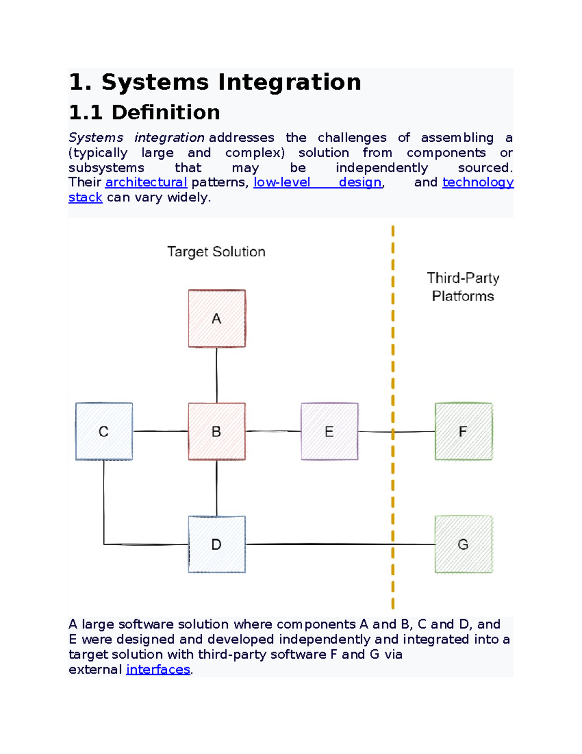 System integration - BIT NOTES - 1. Systems Integration 1 Definition ...