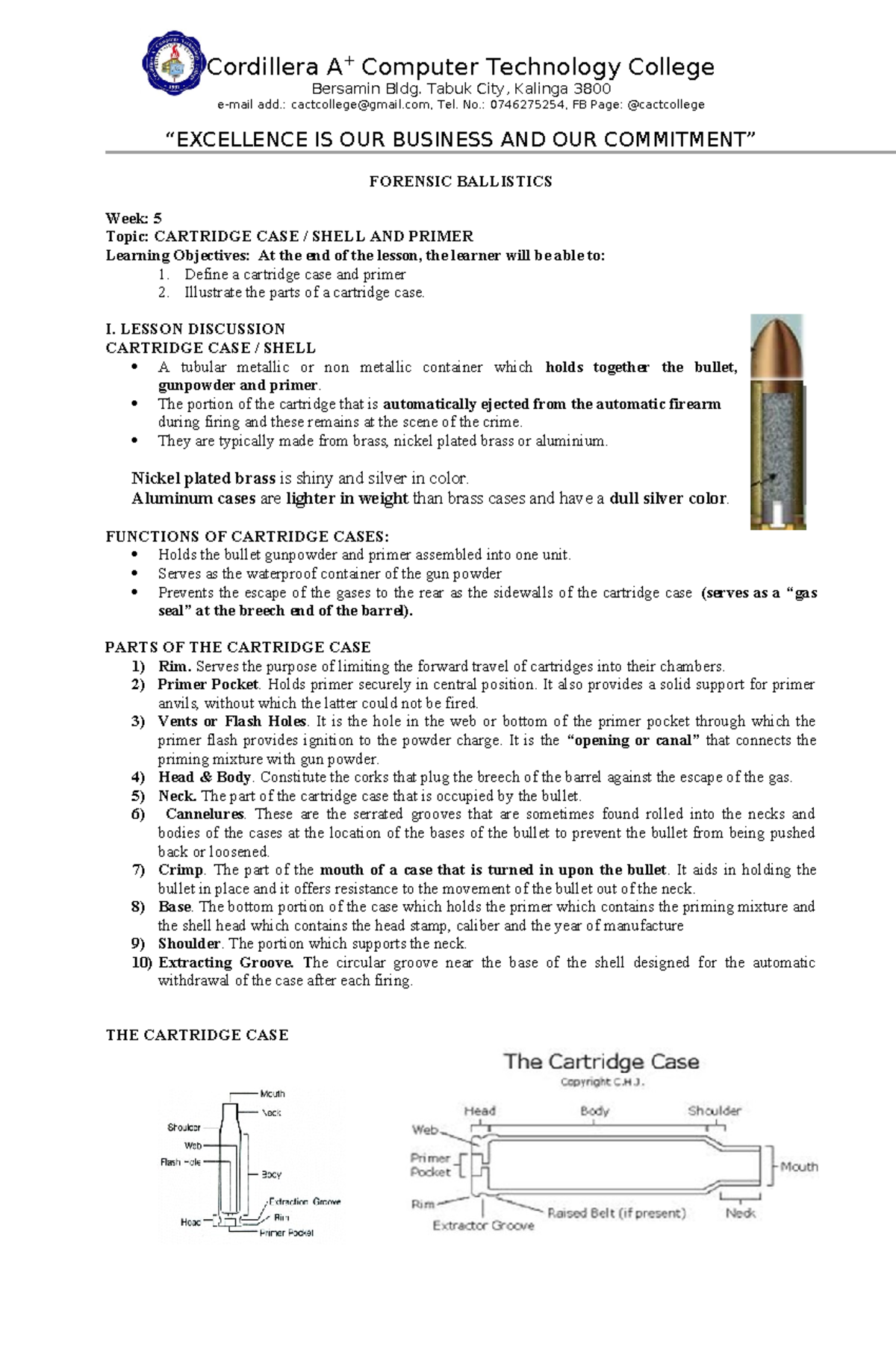 Lesson 5a Crimforensic - Cordillera A + Computer Technology College ...