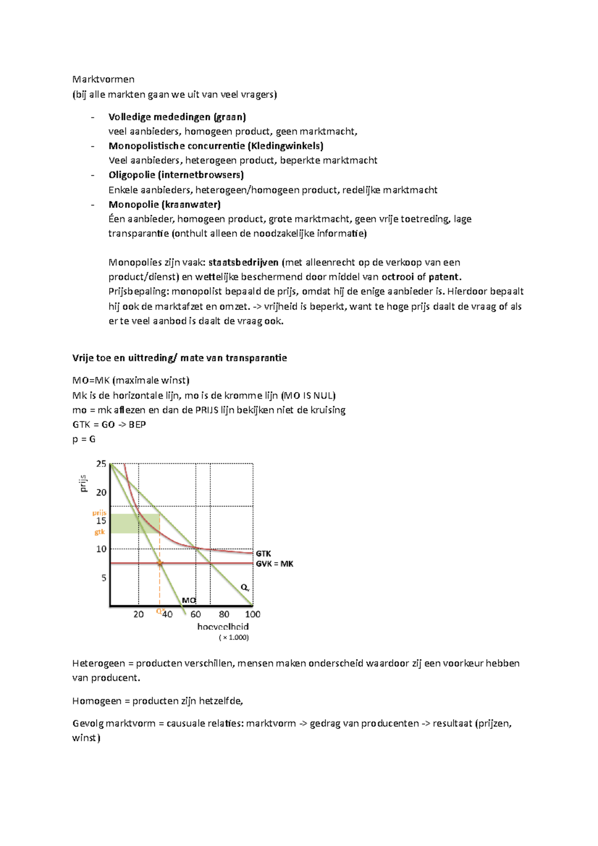 Eco marktvormen - Marktvormen (bij alle markten gaan we uit van veel ...