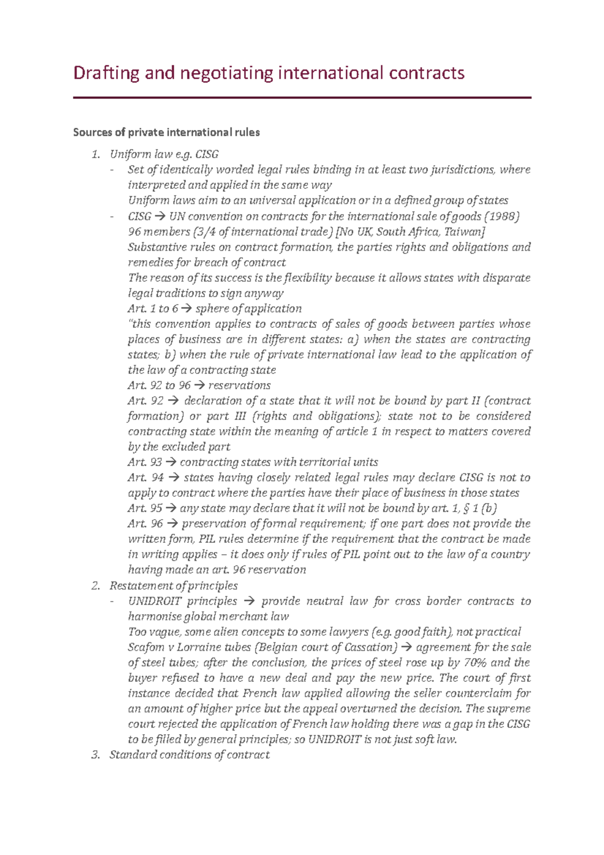Drafting and negotiating international contracts - CISG Set of ...