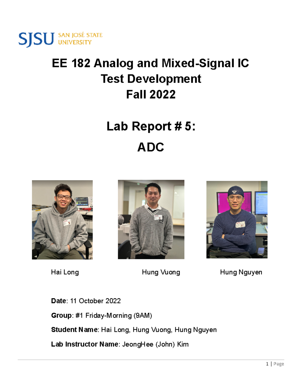 5-2 SJSU Lab-5 Report - practice materials - EE 182 Analog and Mixed ...
