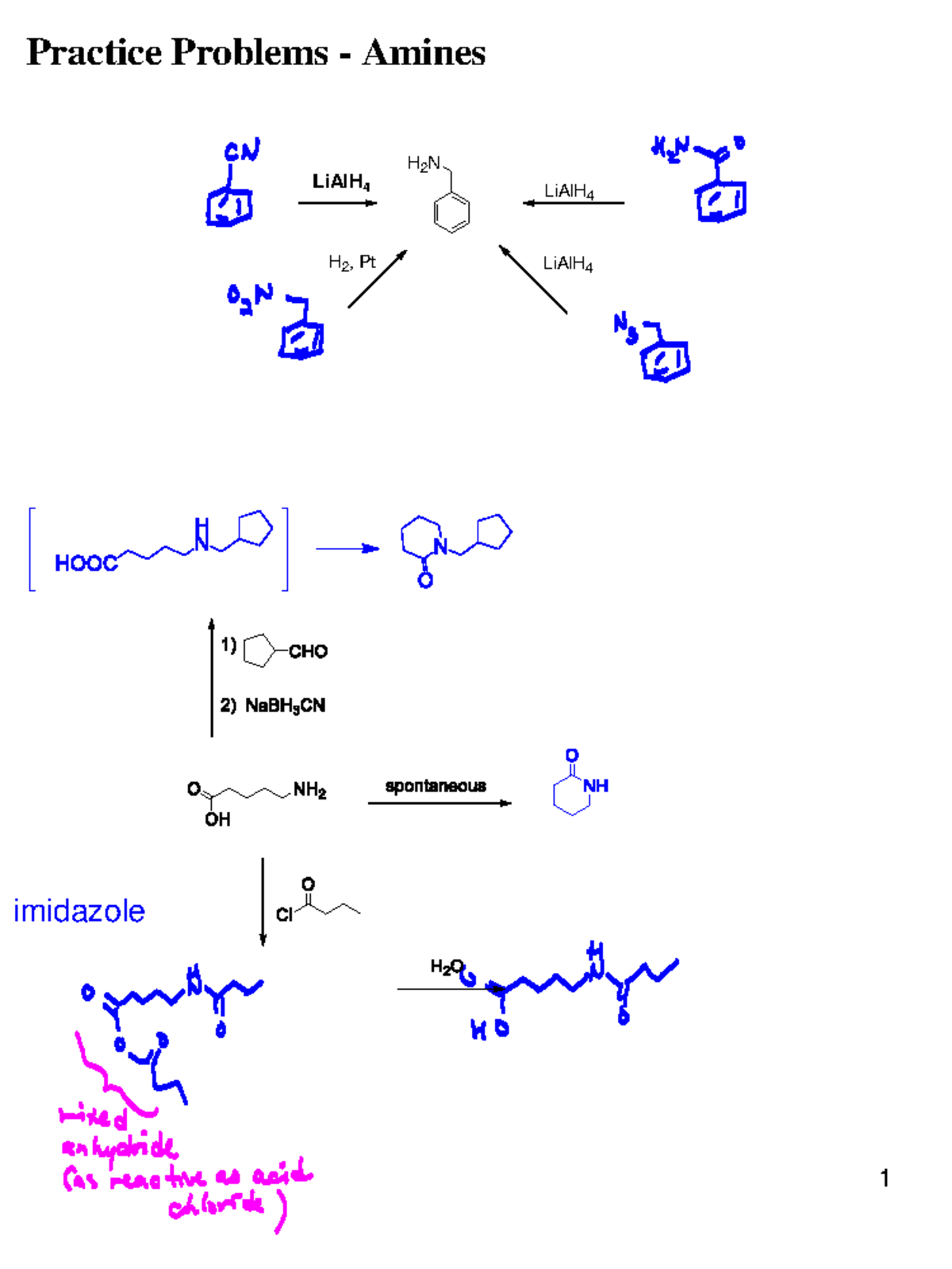 Amines - Problem and answers - Practice Problems - Amines ####### H 2 N ...