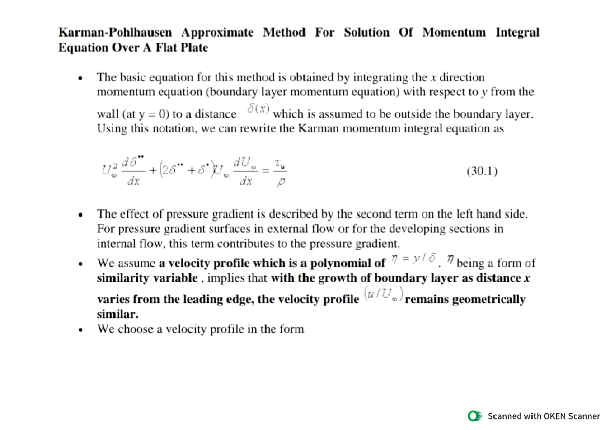 Fluid Mechanics 26 - Karman- Pohlhausen Approximation Method, Mechanism ...