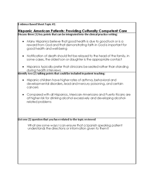 NUS 210 3-2-1 Summary PVS - Evidence Based Sheet Topic #1: Vital Signs ...