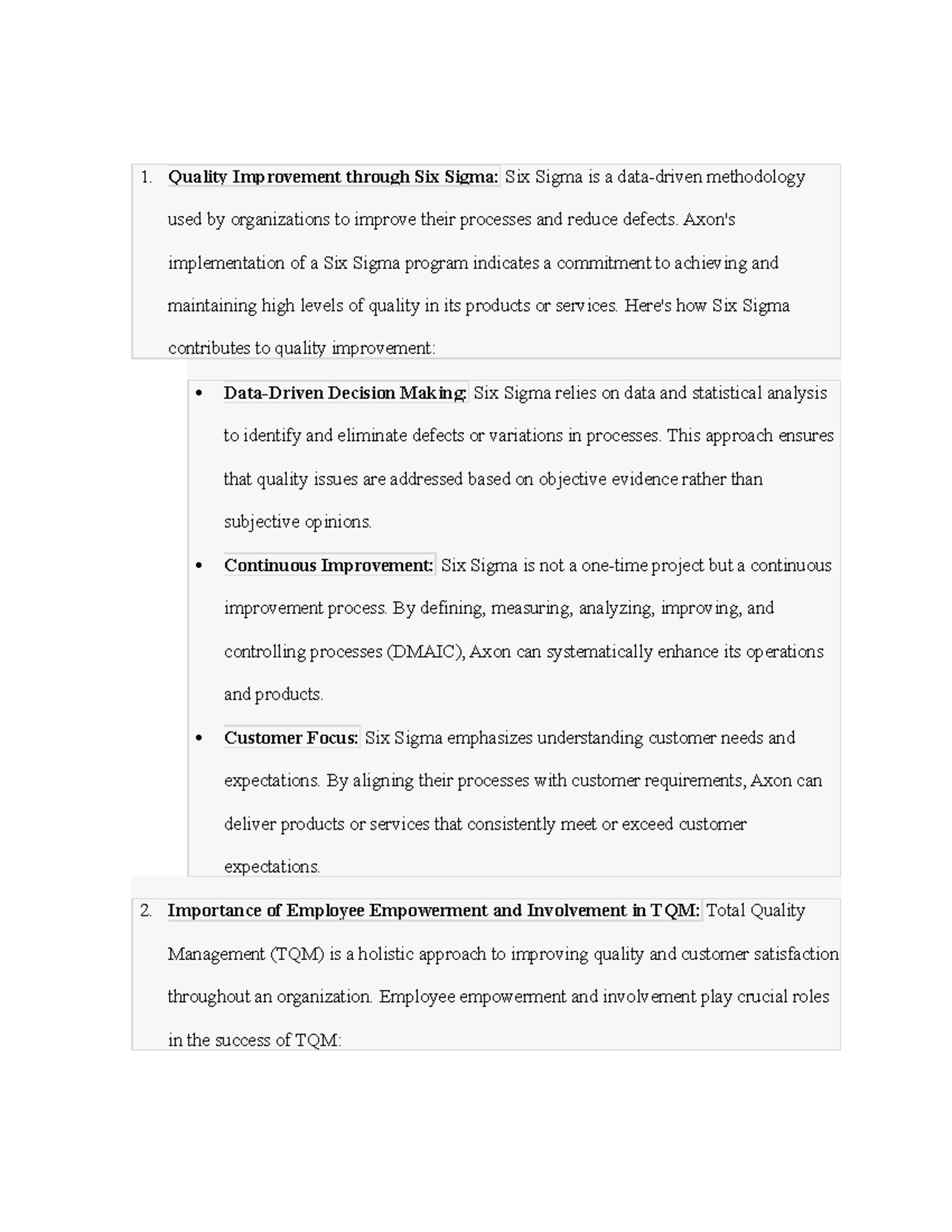 Quality Improvement through Six Sigma - 1. Quality Improvement through ...