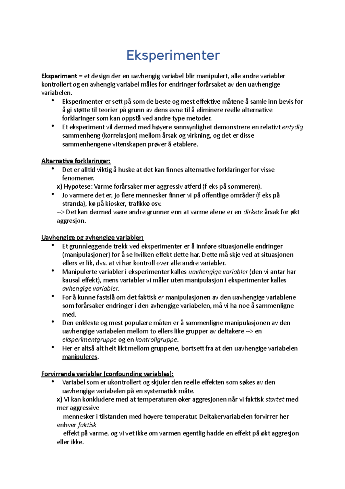 Kapittel 3 - Notater fra Hugh Coolican - Research Methods and ...