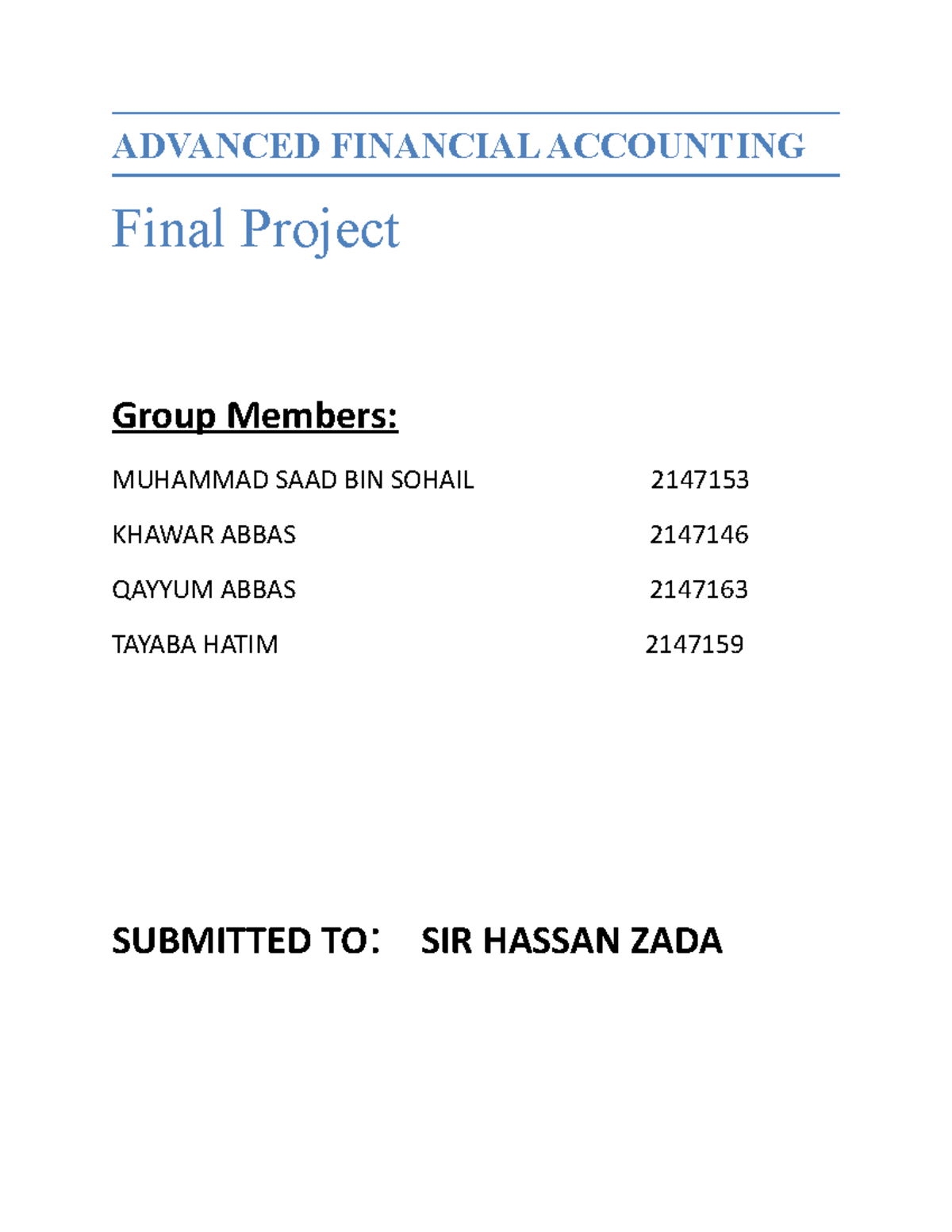 Advanced Financial Accounting 111 - ADVANCED FINANCIAL ACCOUNTING Final ...