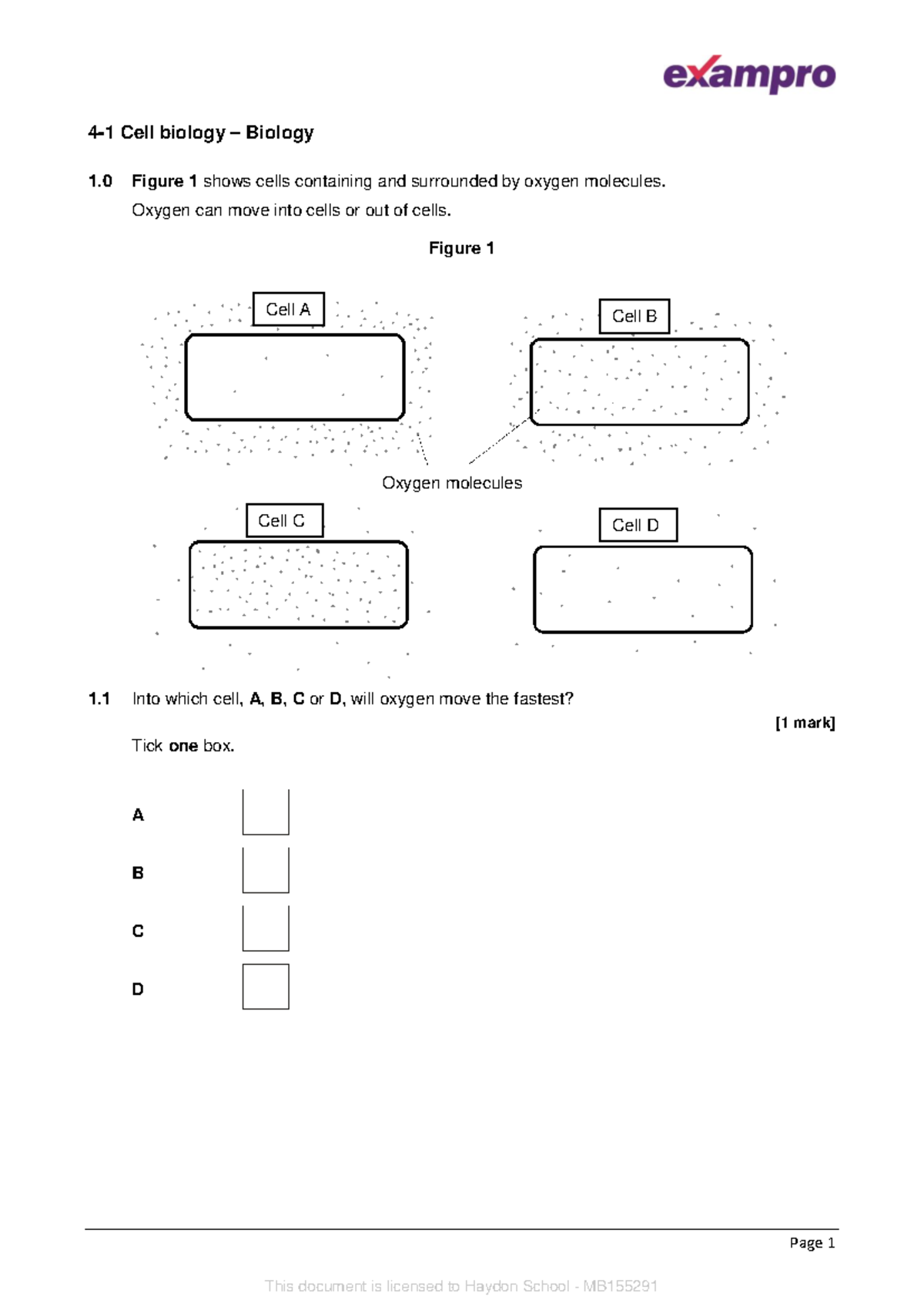 Biology 1: Cell Biology Exam Review and Study Guide - Page 1 4-1 Cell ...