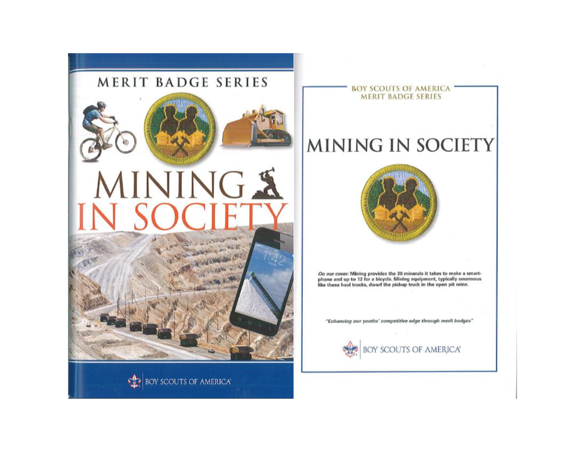 Mining in society book 1 - MERIT BADGE SERIES BOY SCOUTS OF AMERICA ...