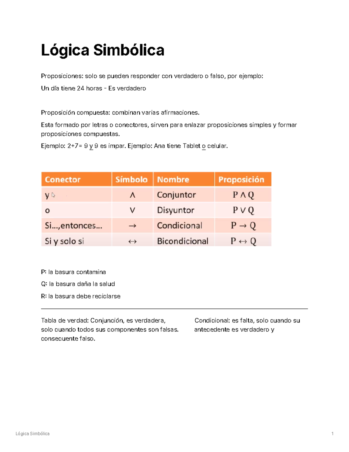 Resumen Logica Simbolica - Lógica Simbólica 1 Lógica Simbólica ...