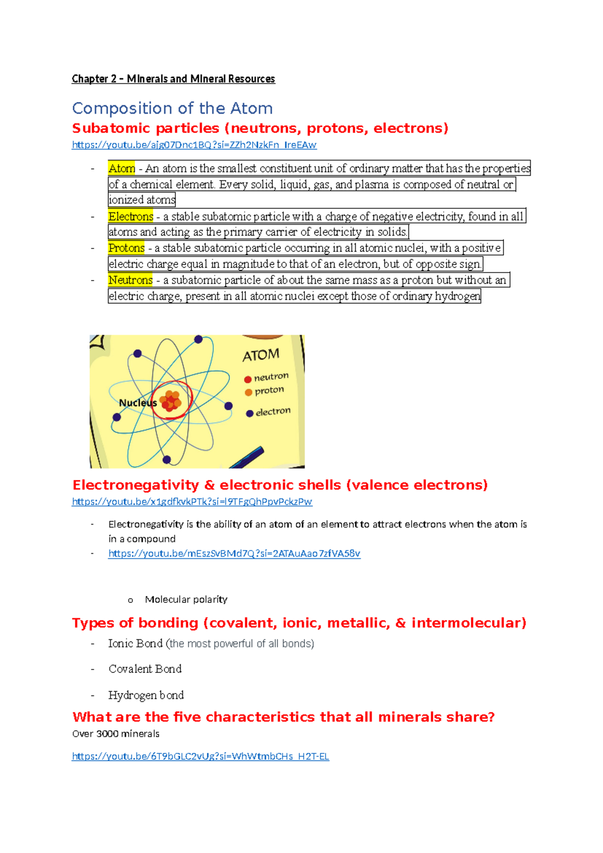 ESC 1000. Chapter 2 - Chapter 2 – Minerals and Mineral Resources ...
