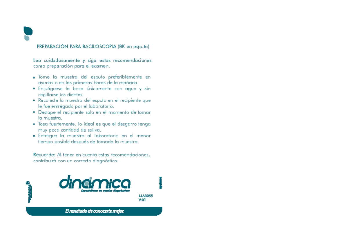 Prep baciloscopia bk esputo - Tome la muestra del esputo ...