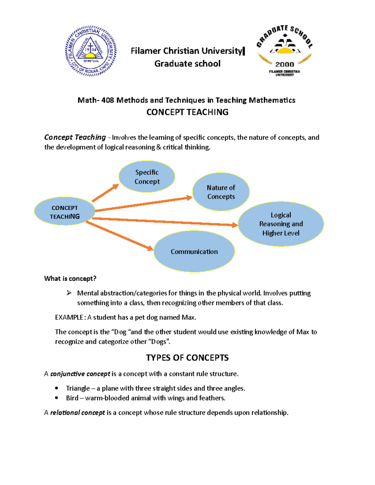 11 Math-408-Concept-Teaching - Filamer Chrisian University Graduate ...
