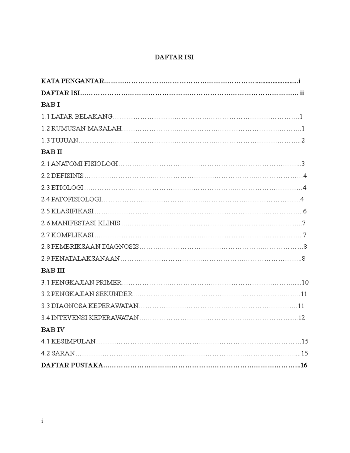 Trauma Cervical Kel 2-1 - DAFTAR ISI KATA - Studocu