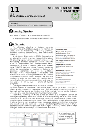 Org Man SLM Module 1 - Organization and Management - 11 SELF-LEARNING ...
