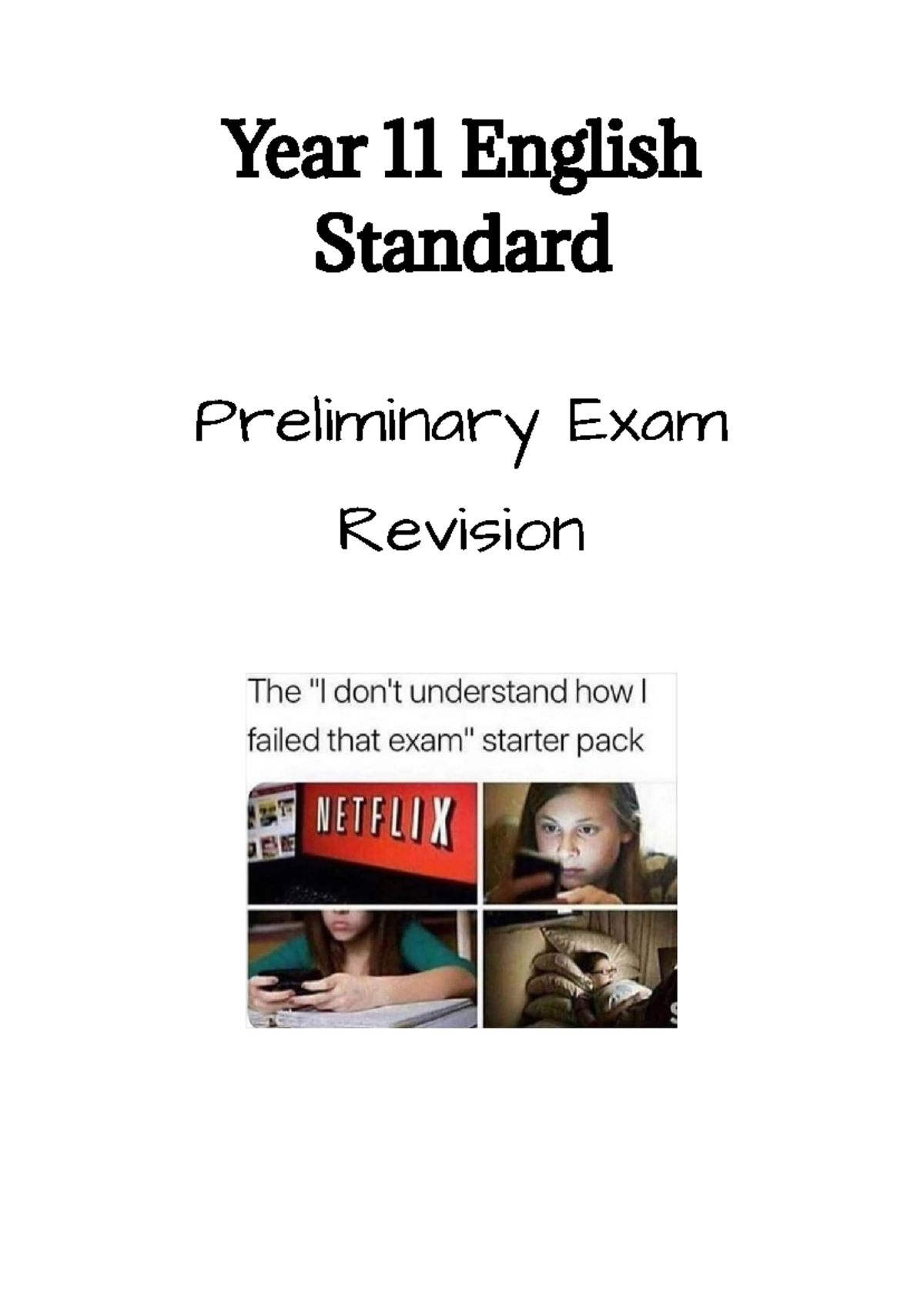 11 English Standard Study Guide (2023) - Year 11 English Standard ...