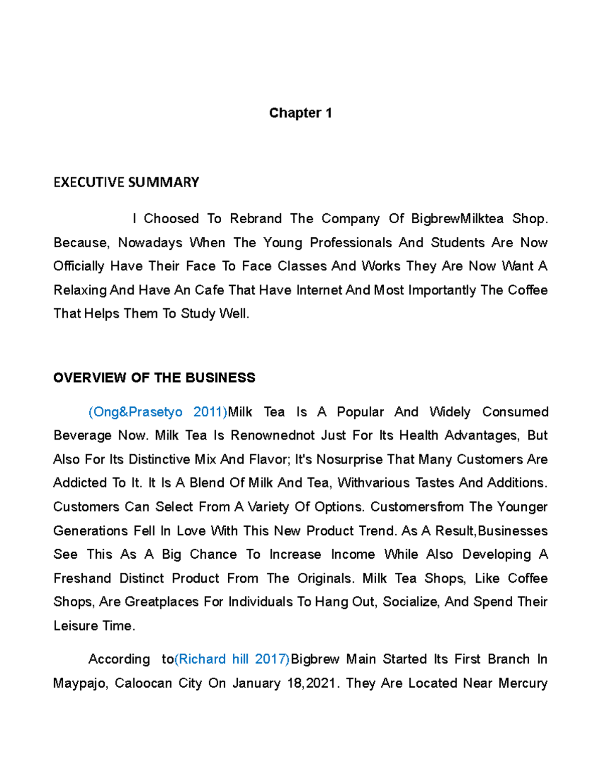 Final-Paper 3 - SDSDSDS - Chapter 1 EXECUTIVE SUMMARY I Choosed To ...