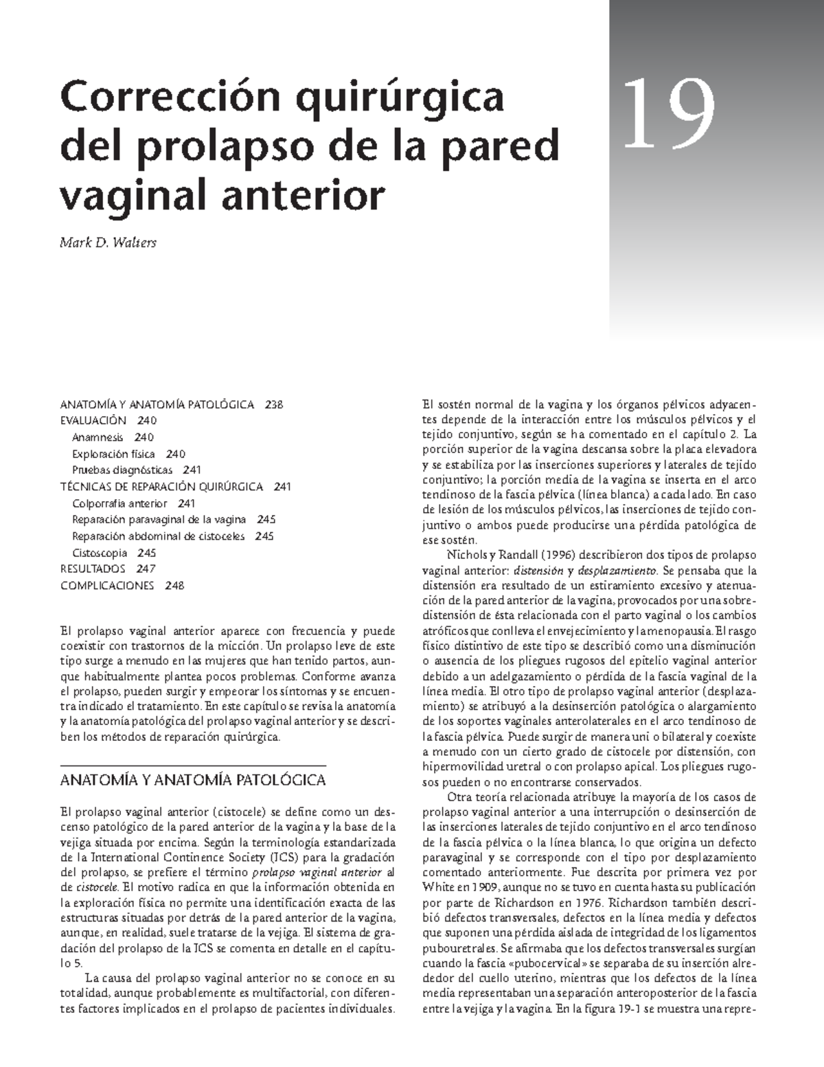 Colpo anterior - ANATOMÍA Y ANATOMÍA PATOLÓGICA 238 EVALUACIÓN 240 ...