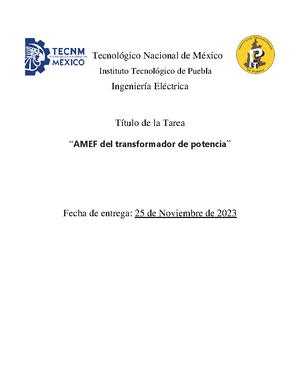 AMEF de un transformador, original - INSTITUTO TECNOLOGICO DE PUEBLA ...