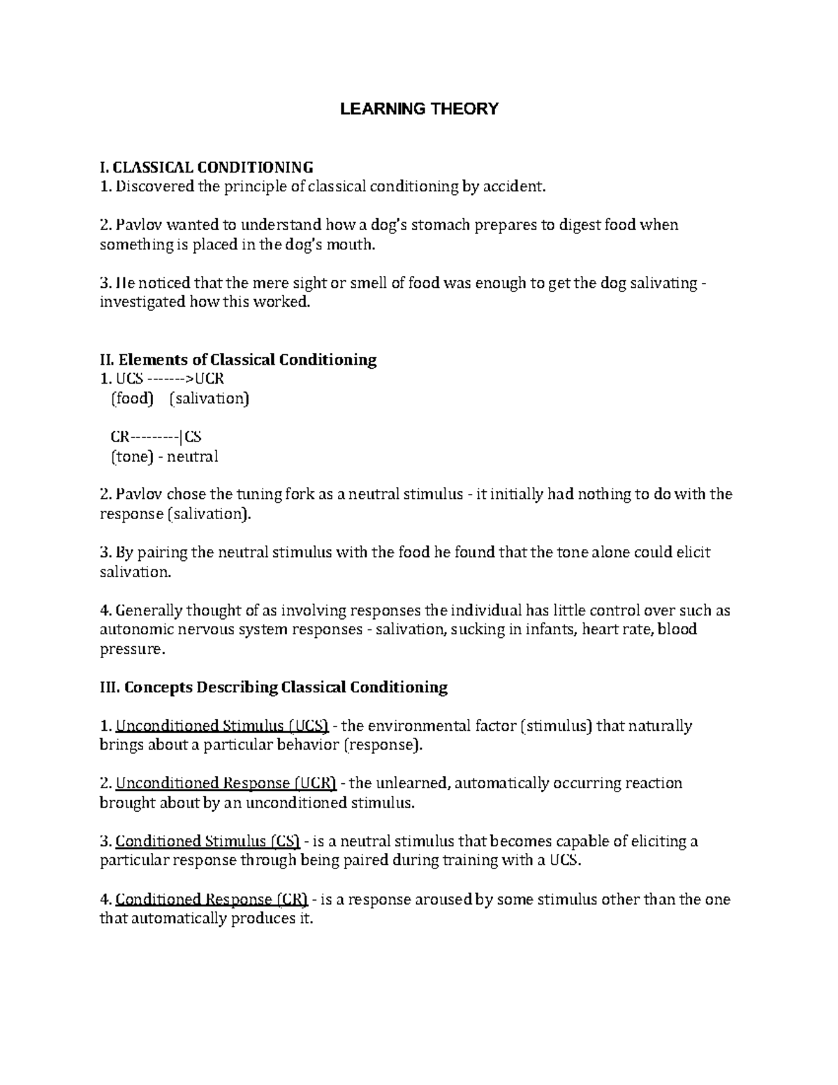 Learning Theory- Classical Conditioning and Operant Conditioning ...