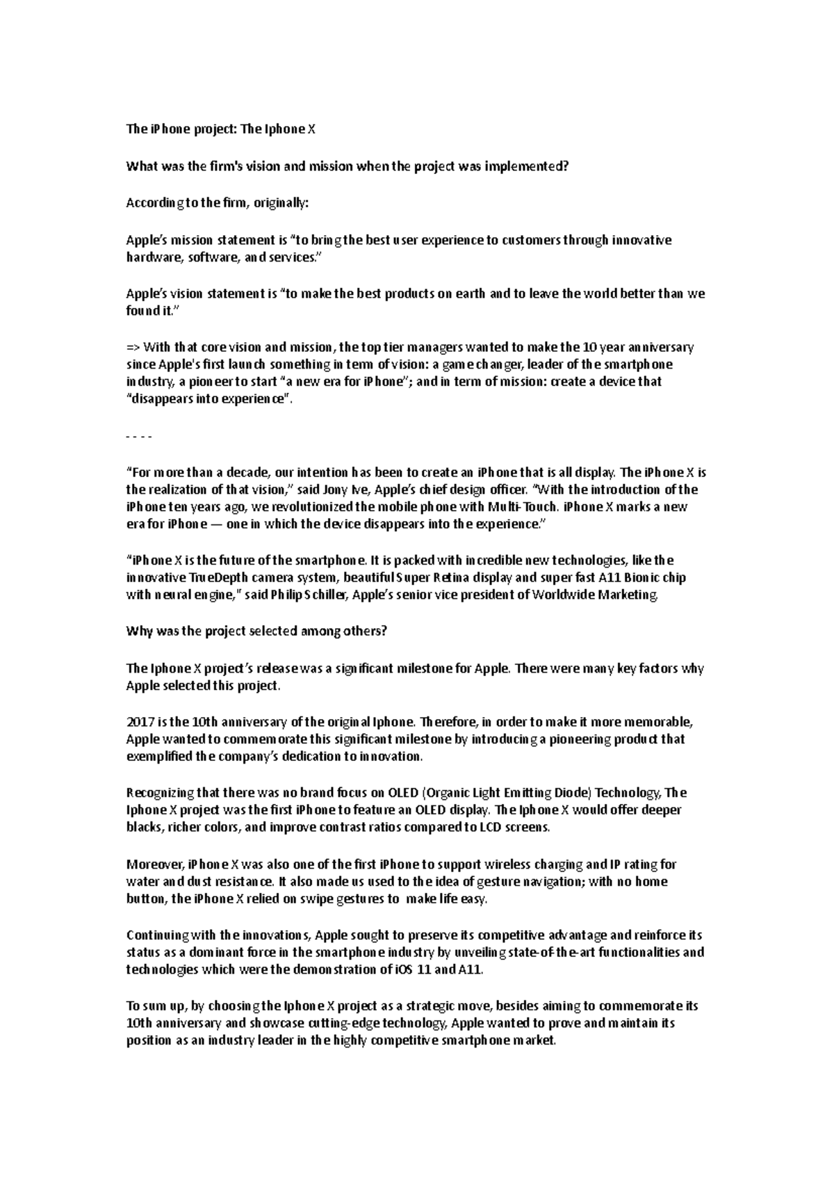 The i Phone project - The iPhone project: The Iphone X What was the ...