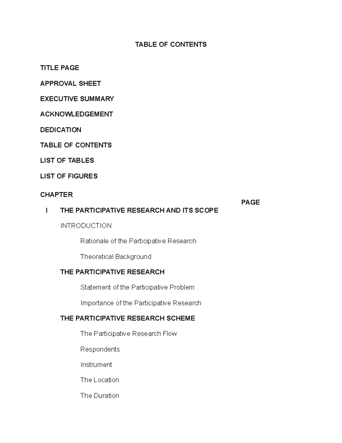 Manuscript- Contents - Practical research 2 - TABLE OF CONTENTS TITLE ...