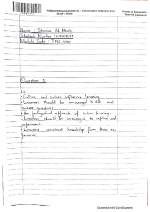 TPS3705 Portfolio-2023 - Tutorial Letter 103/0/ TPS3705/103/0/ Teaching ...