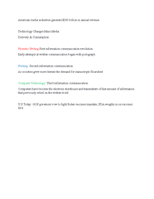 Mass Communication Notes - Mass Communication Chapter 1: Mass Media ...