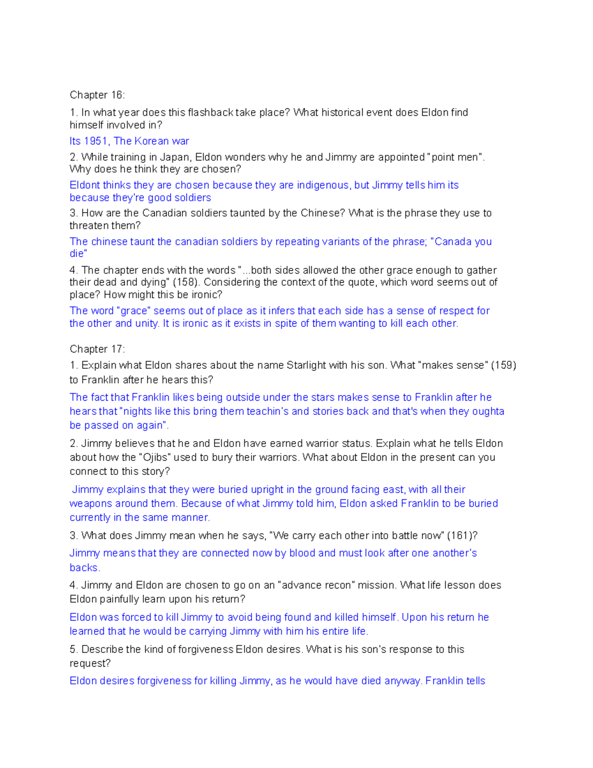 Chapters 16-19 - Chapter 16: In what year does this flashback take ...