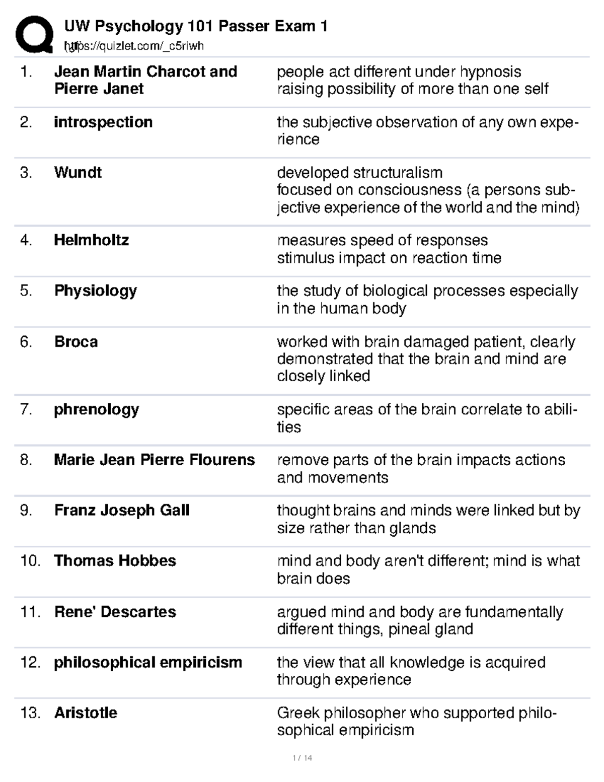 Midterm 1 - For Exam 1 - (¿f`quizlet/_c5riwh Jean Martin Charcot and ...