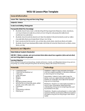 C108 Science - Task 1 - Task 1 Passed - WGU 5E Lesson Plan Template ...