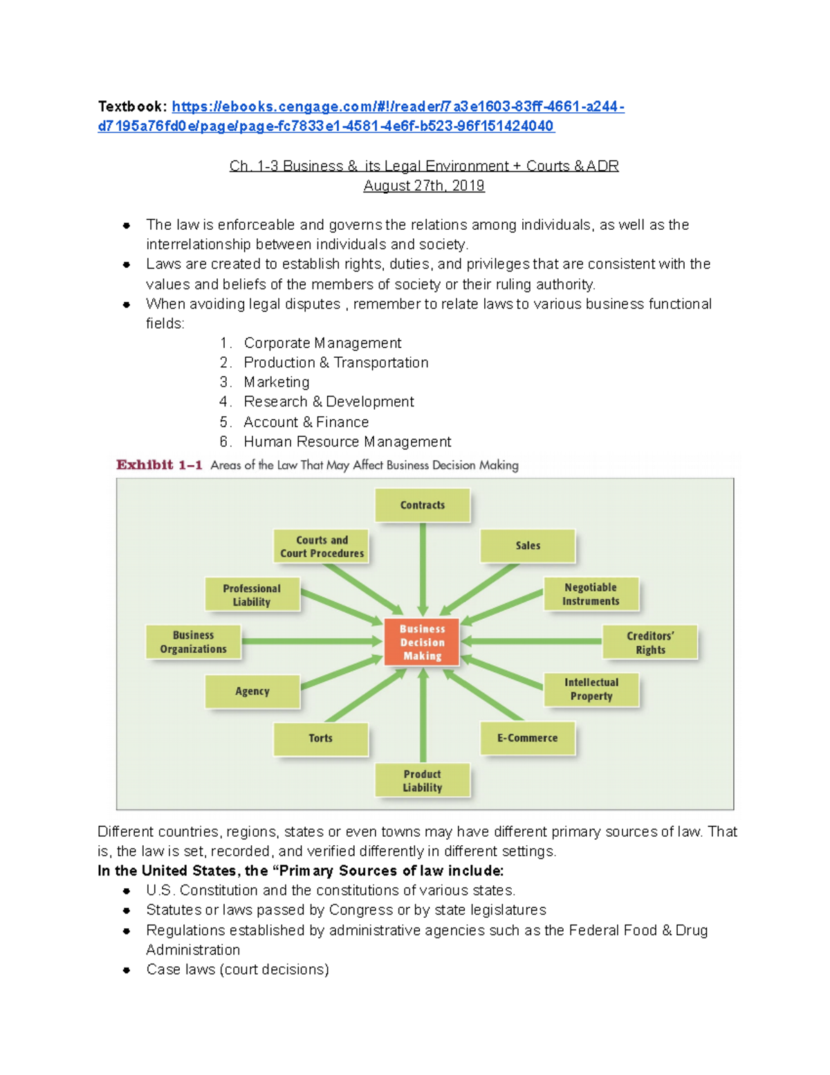 Bussiness Law Course Notes - Textbook: - Studocu