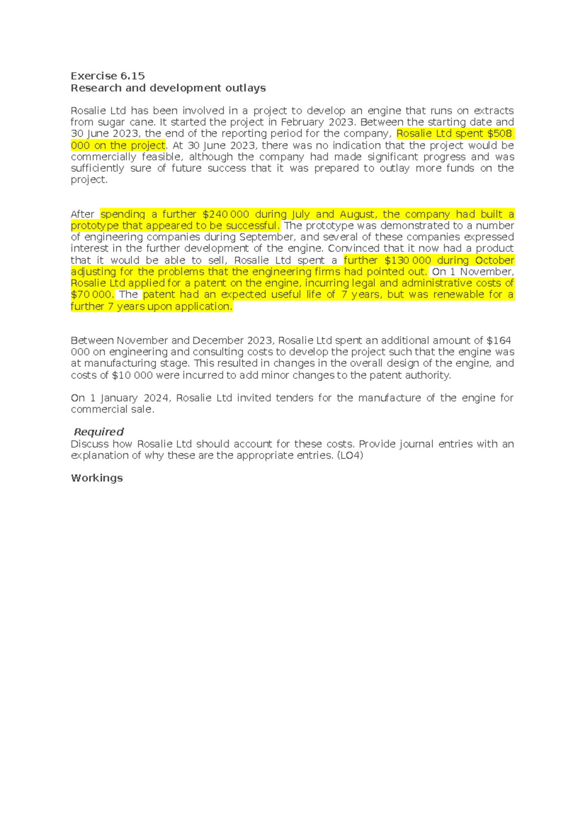 Week 4 Additional Question - Exercise 6. Research and development ...