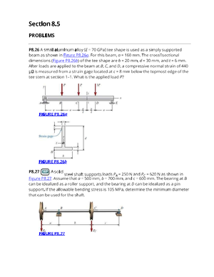 ME101-1P Shear Stress In Beams Problems - Material Science and ...